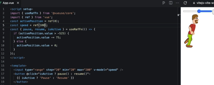 How to Create an Animated Sprite with VueUse - Vue School Articles