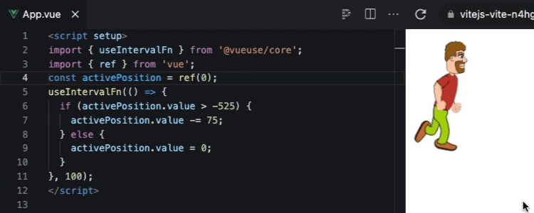 How to Create an Animated Sprite with VueUse - Vue School Articles