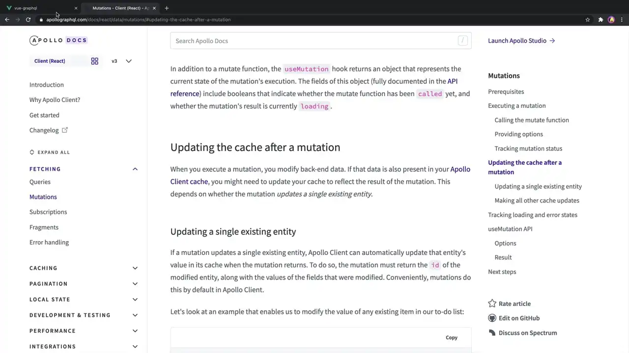 Updating the cache after a mutation - A Vue.js Lesson From our... Updating the cache after a mutation - A Vue.js Lesson From our...
