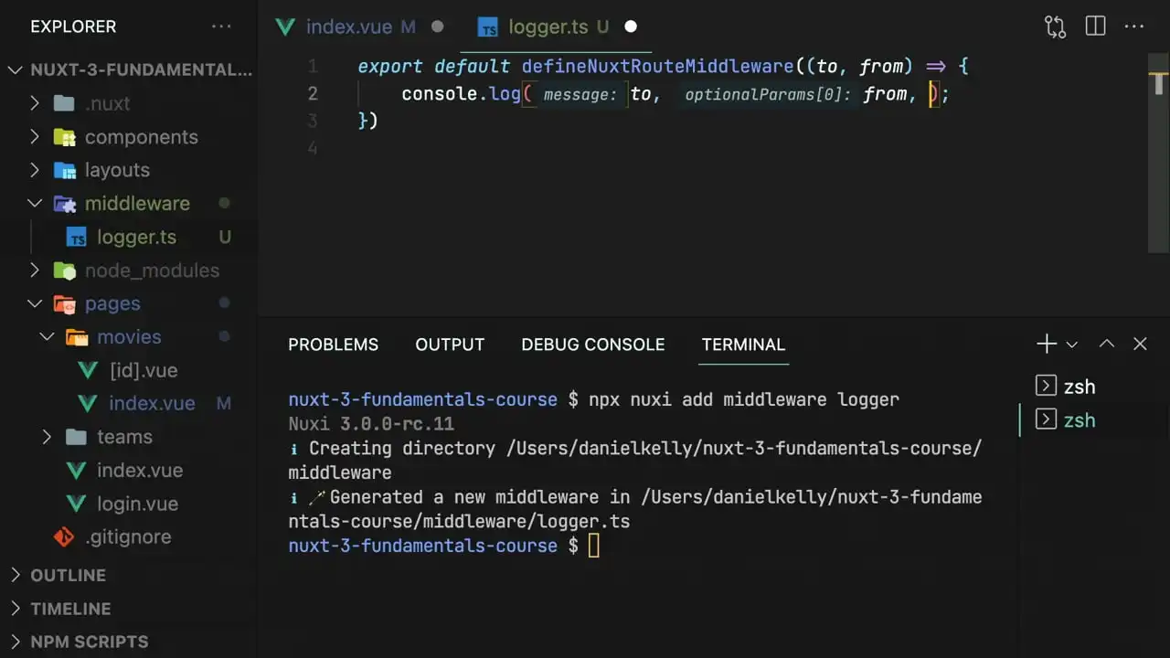Define Nuxt Route Middleware - A Vue.js Lesson From our Vue.js...