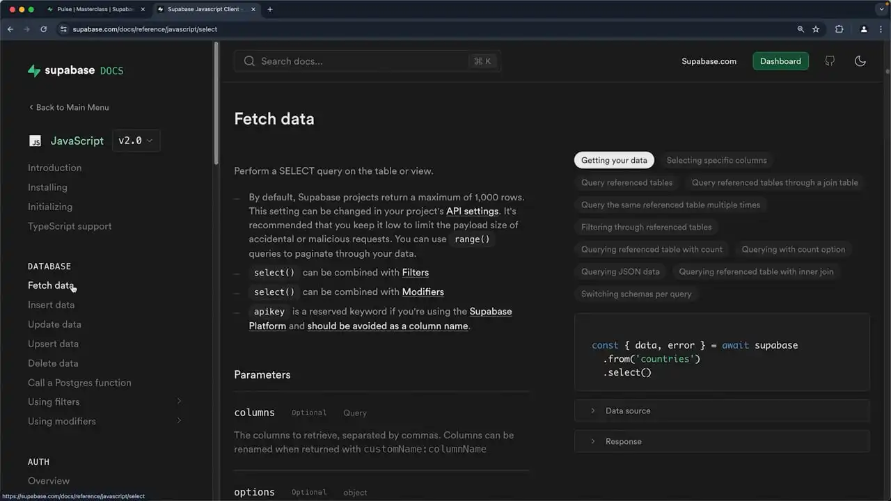 Query Supabase from Vue.js Script Setup - A Vue.js Lesson From our... Query Supabase from Vue.js Script Setup - A Vue.js Lesson From our...