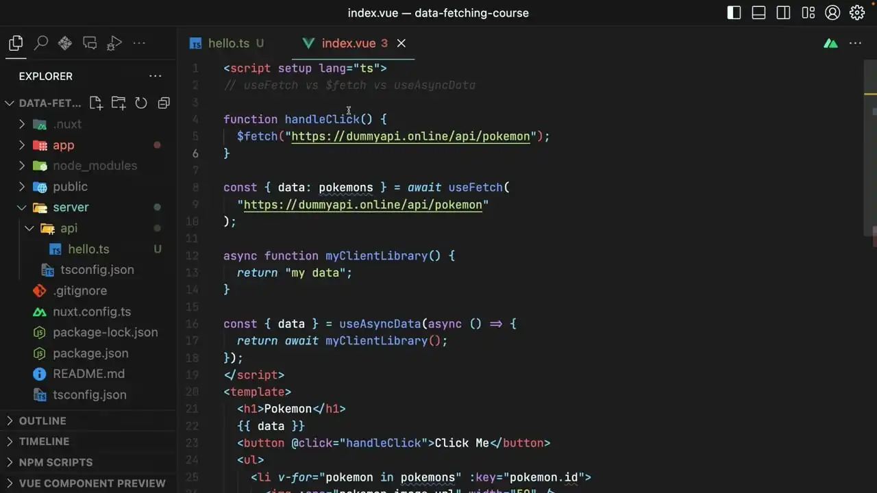 Another Use Case for $fetch - in API Endpoints - A Vue.js Lesson... Another Use Case for $fetch - in API Endpoints - A Vue.js Lesson...