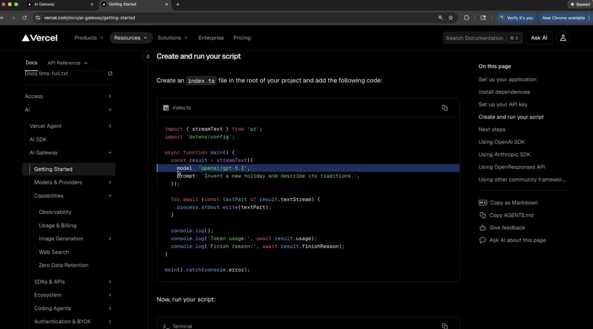 Observability with the Vercel AI Gateway